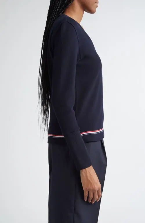 Thom Browne Tricolor Trim V-neck Sweater