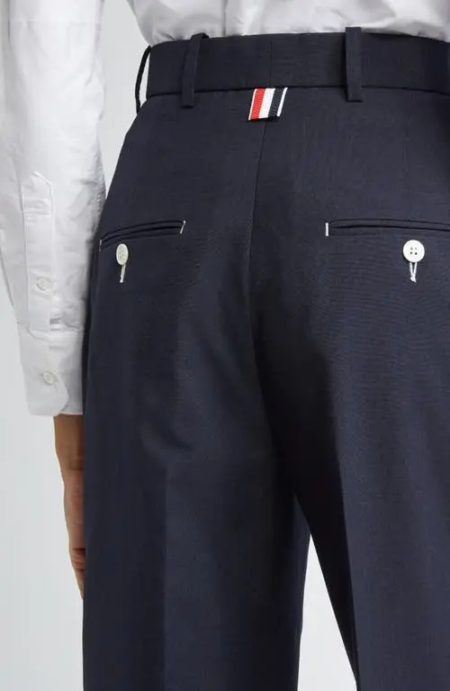 Thom Browne School Uniform Pleated High-waist Cropped Trousers