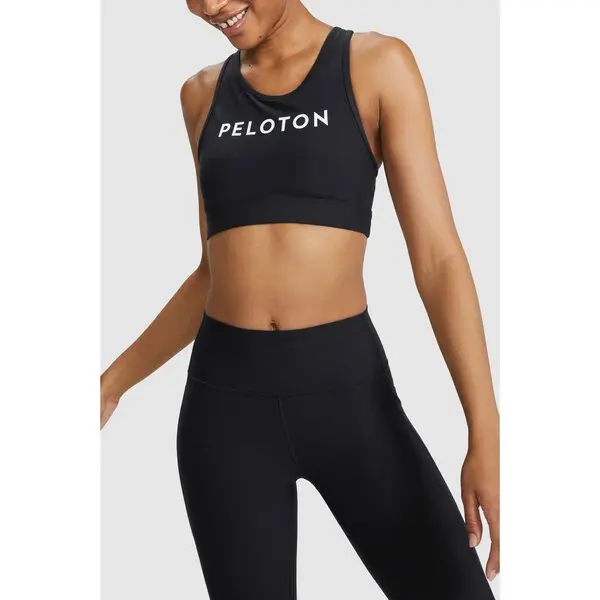 PELOTON Cadent High Neck Racerback Bra - Black