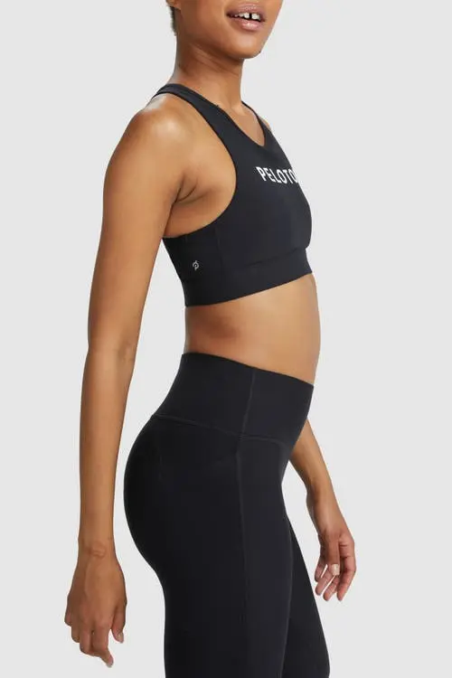 PELOTON Cadent High Neck Racerback Bra - Black