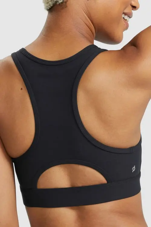 PELOTON Cadent High Neck Racerback Bra - Black