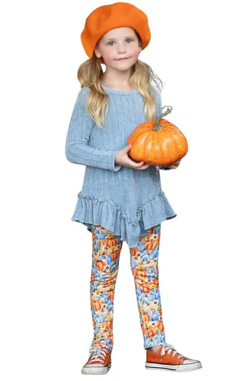MIA BELLE GIRLS Ruffle Tunic And Pumpkin Legging Set