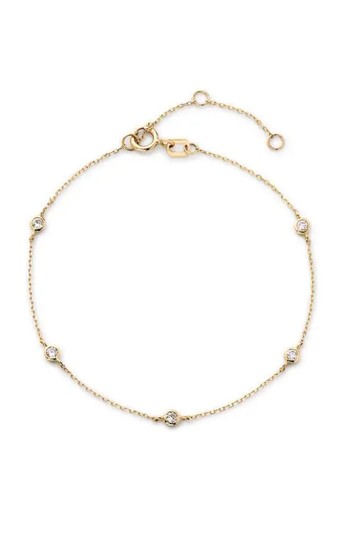 ANA LUISA Diamond Station Bracelet - Gold