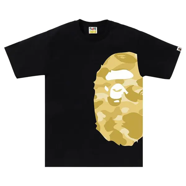A BATHING APE Color Camo Side Big Ape Head Tee /yellow - Black