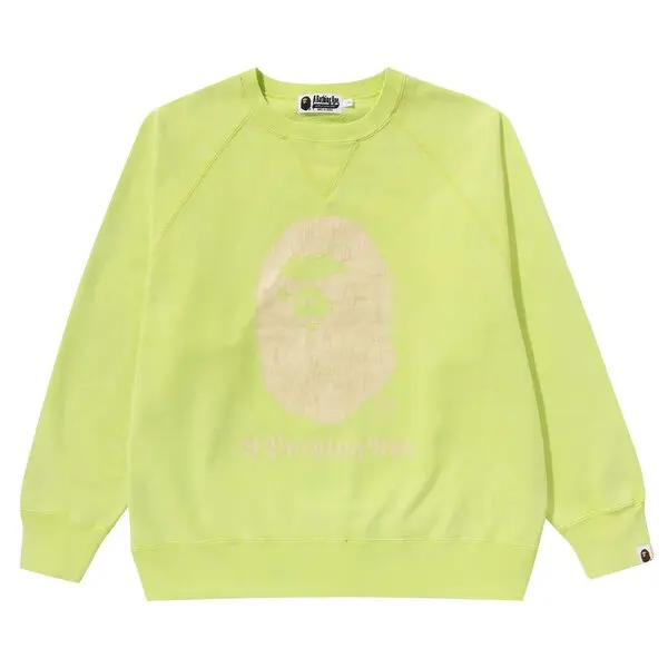 トップス A BATHING APE OVERDYERELAXEDFIT CREWNECK Bape A Bathing Ape Overdye Relaxed Fit Crewneck - Yellow
