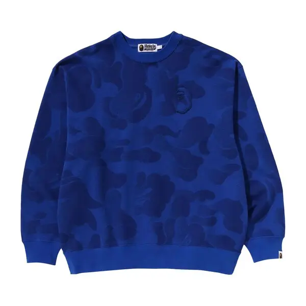 A BATHING APE Ink Camo Ape Head Badge Crewneck