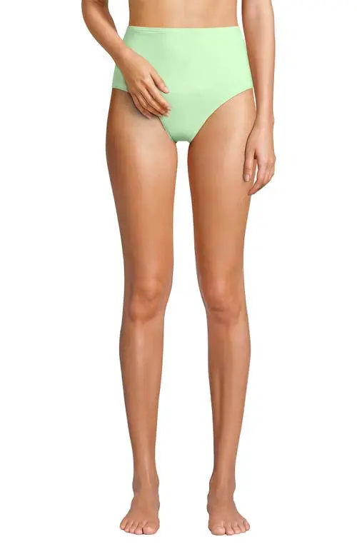 LANDS' END Sculpting Suit Retro High Waisted Bikini Bottom - Icy Mint Green