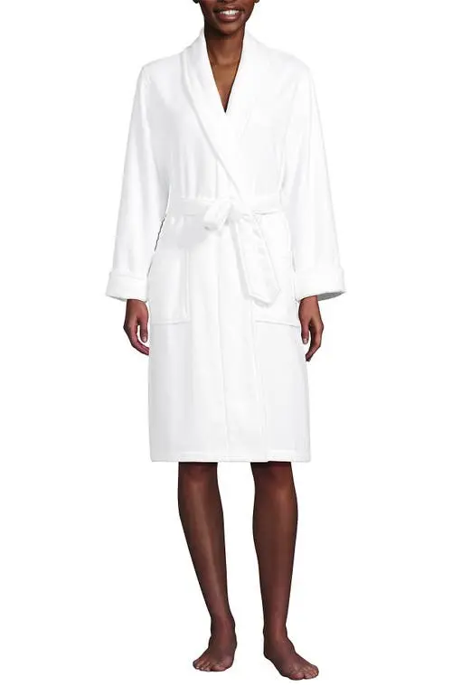 LANDS' END Cotton Terry Knee Length Spa Bath Robe