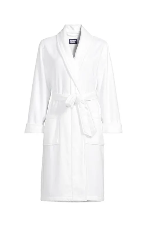LANDS' END Cotton Terry Knee Length Spa Bath Robe