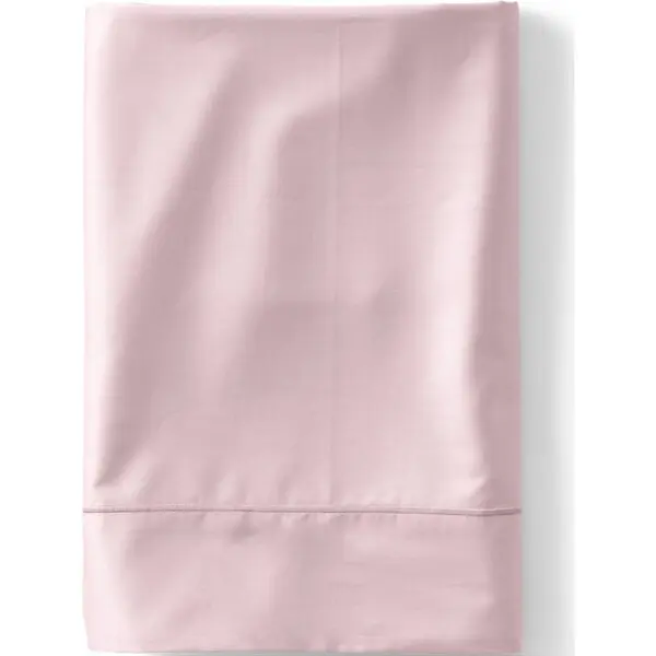 LANDS' END 400 Thread Count Premium Supima Cotton No Iron Sateen Flat Bed Sheet - Faint Orchid