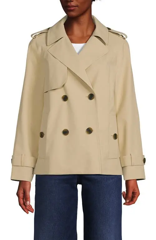 LANDS' END Trench Rain Jacket - Champagne