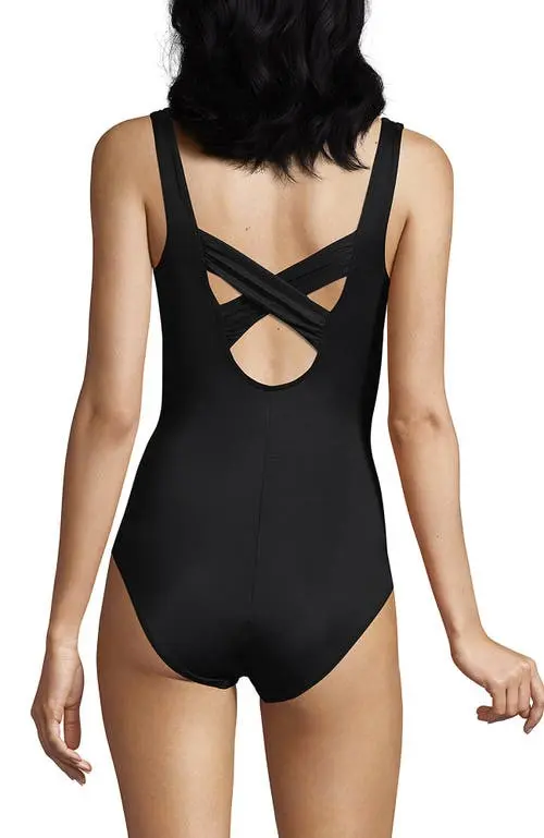 LANDS' END Slendersuit One Piece Swimsuit - Black