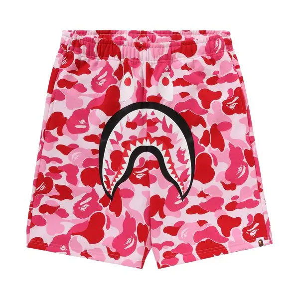 A BATHING APE Camo Shark Sweatshorts - Pink