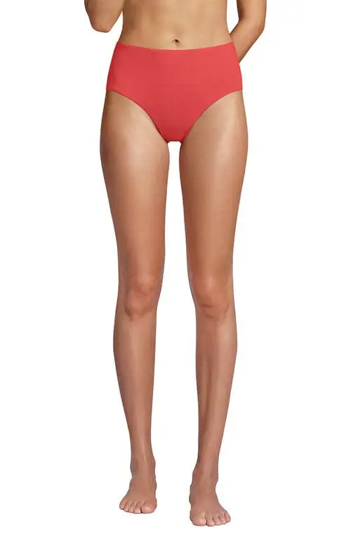 LANDS' END Chlorine Resistant Classic Bikini Bottom - Coral Bliss