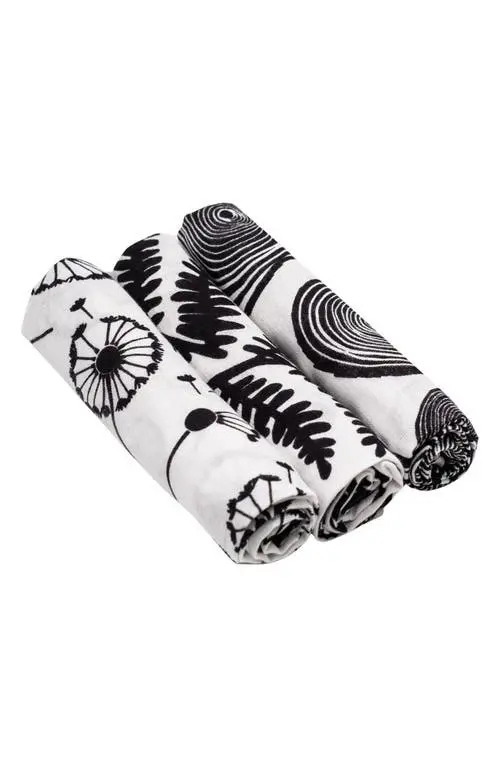 ETTA LOVES 3-pack Plant Sensory Organic Cotton Muslin Blankets - Plant Print