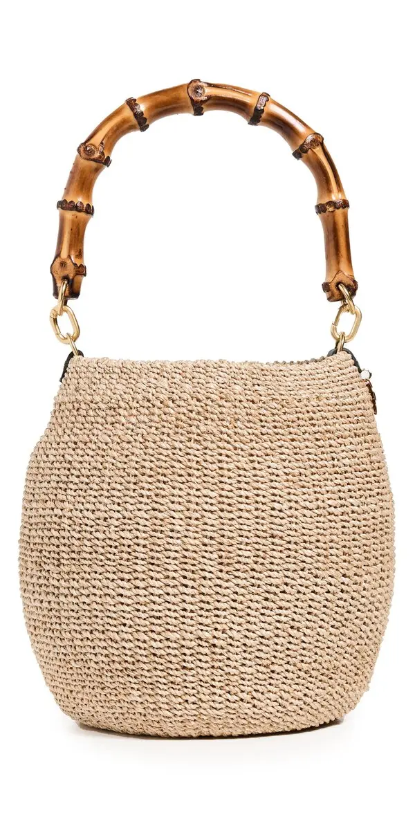 Clare V. Pot De Miel Raffia Top Handle Bag - Natural