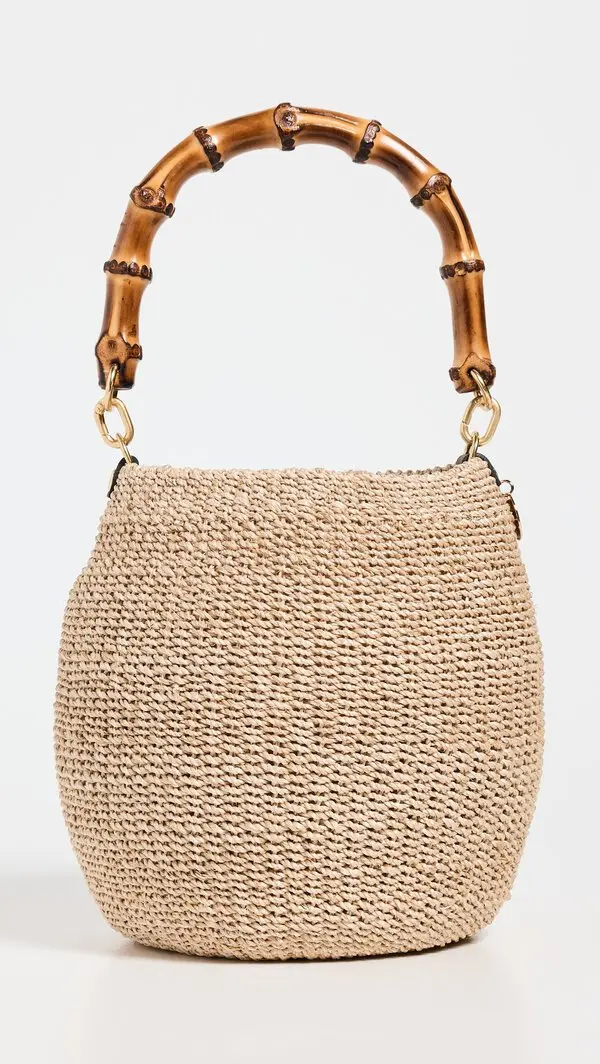 Clare V. Pot De Miel Raffia Top Handle Bag - Natural