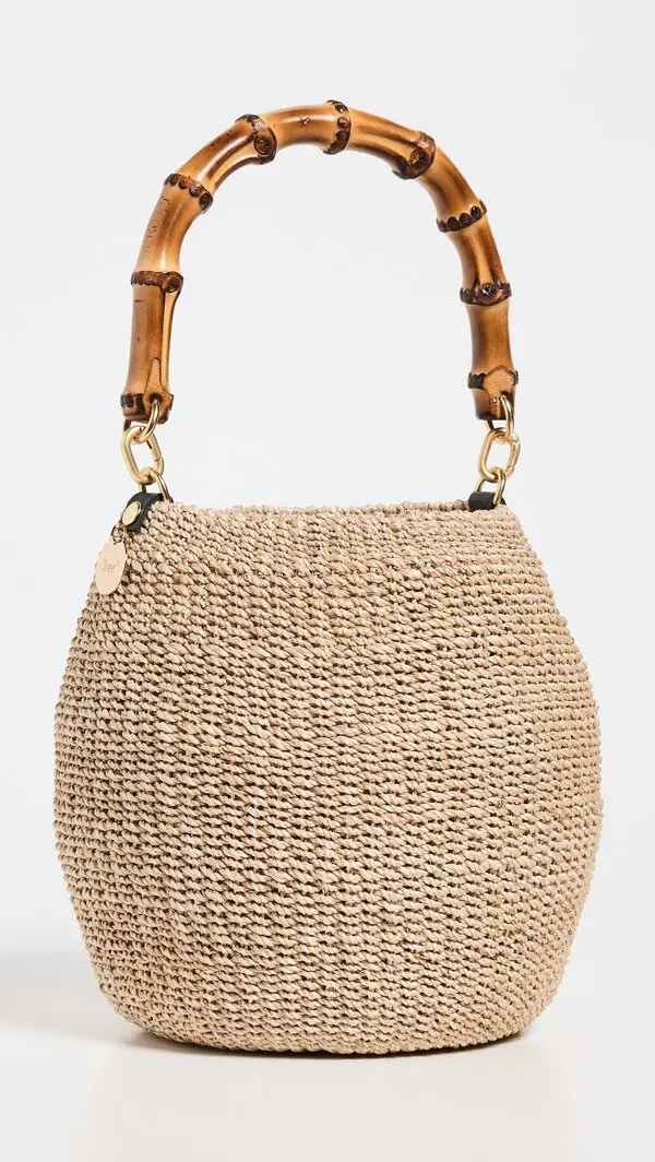 Clare V. Pot De Miel Raffia Top Handle Bag - Natural