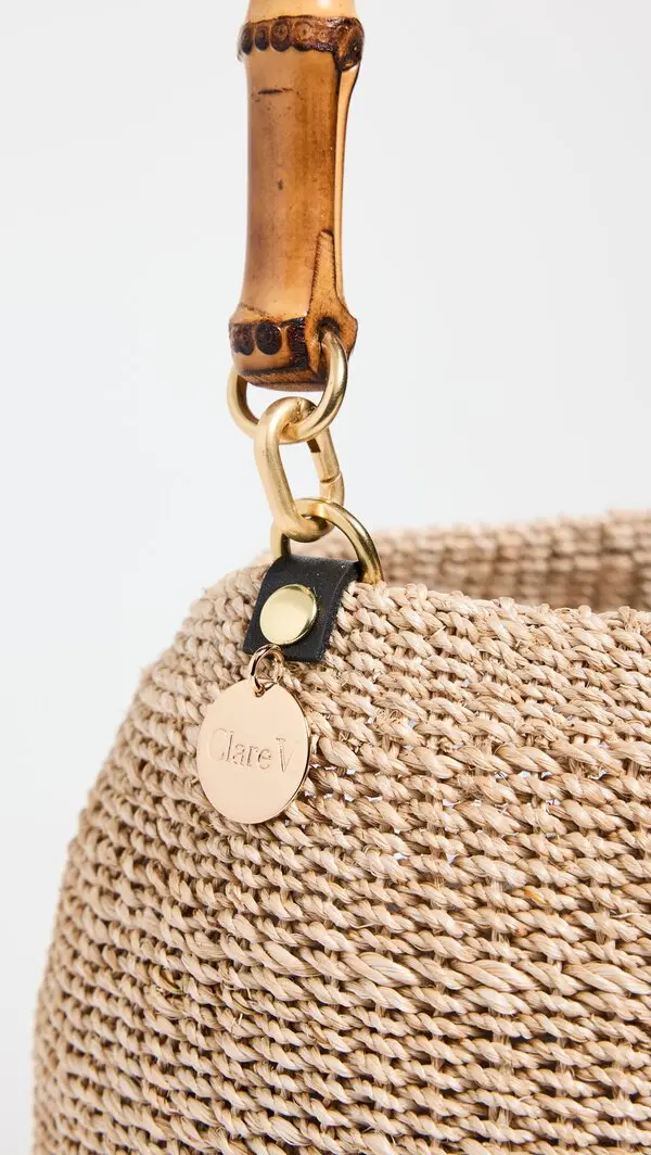 Clare V. Pot De Miel Raffia Top Handle Bag - Natural