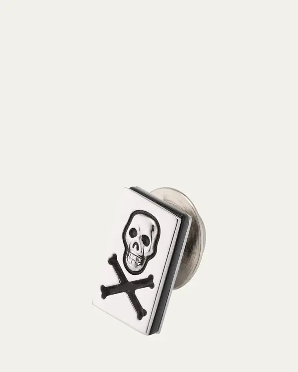 JAN LESLIE Skull And Crossbones Lapel Pin