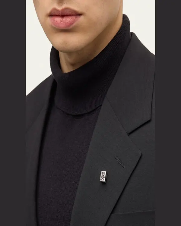 JAN LESLIE Skull And Crossbones Lapel Pin