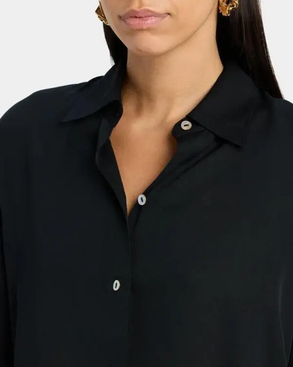 Vince Classic Silk Blouse - Black
