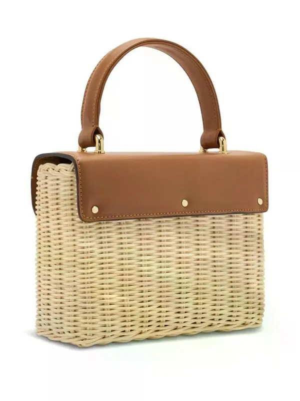 Oscar De La Renta Flower Appliqué Tote Bag - Neutrals