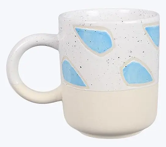 YOUNG'S INC. Young's Set Of 3 Coastal Stoneware Blue Design Mugs - One-color
