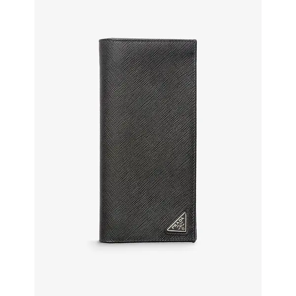 Prada Triangle-logo Saffiano Leather Wallet - Black