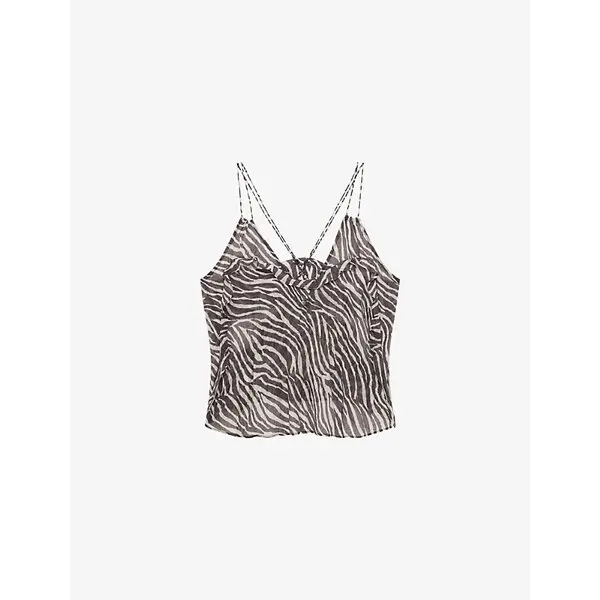 IRO PARIS Vojita Zebra-print Lyocell-blend Top