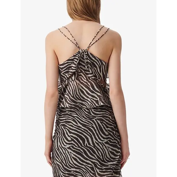 IRO PARIS Vojita Zebra-print Lyocell-blend Top