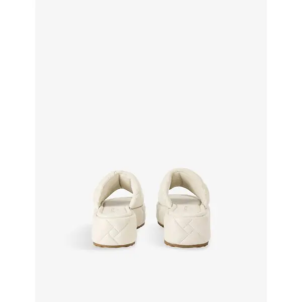 Kurt Geiger Kensington Puff Flatform Leather Sandals - Bone