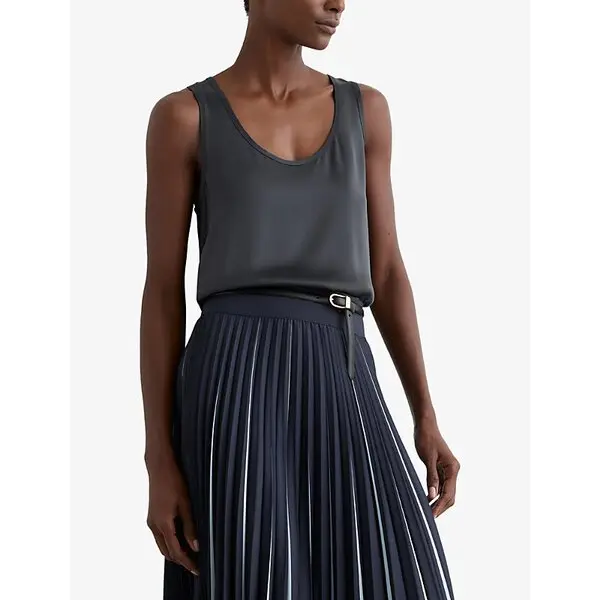 REISS Ruby Sleeveless Top - Navy