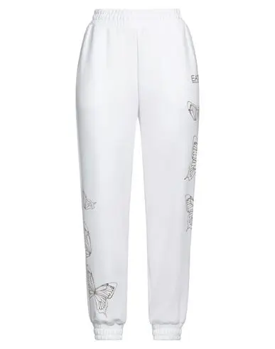 EA7 Polyester, Modal, Elastane Track Pants With Metallic Print - White