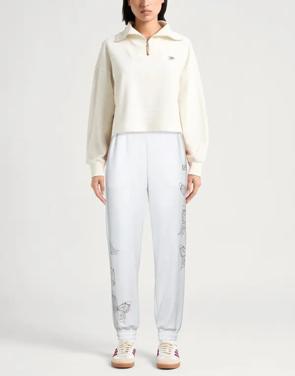 EA7 Polyester, Modal, Elastane Track Pants With Metallic Print - White