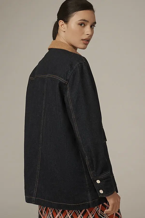 REFORMATION Archer Denim Jacket - Dark Denim