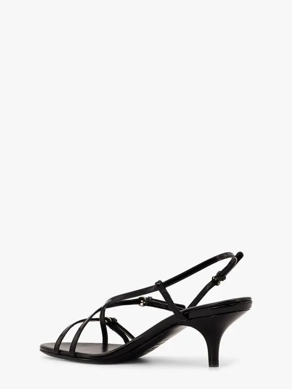 Miu Miu Patent Leather Sandals With Gold Buckles