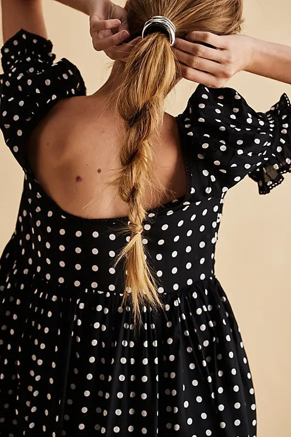 Free People Daisy Dots Mini Dress - Black Combo