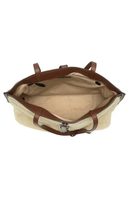 Rebecca Minkoff Brown Leather & Cream Faux Shearling Backpack Rebecca Minkoff Faux Fur Jean Cream Pink Leather CrossBody  main image 3