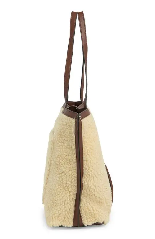 Rebecca Minkoff Brown Leather & Cream Faux Shearling Backpack Rebecca Minkoff Faux Fur Jean Cream Pink Leather CrossBody  main image 2
