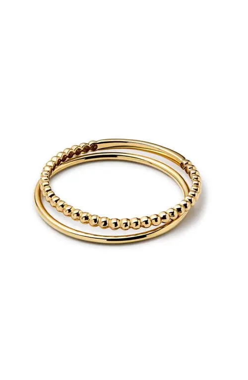 ANA LUISA Band And Beaded Ring Set - Gold