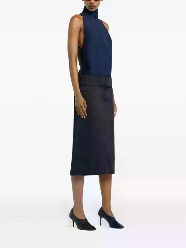 COURREGES Belted Midi Skirt - Blue