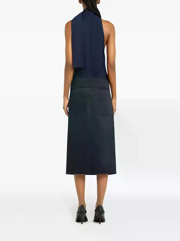 COURREGES Belted Midi Skirt - Blue