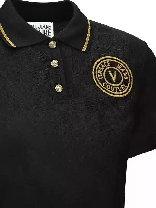 Versace Logo-embroidered Polo Shirt - Black