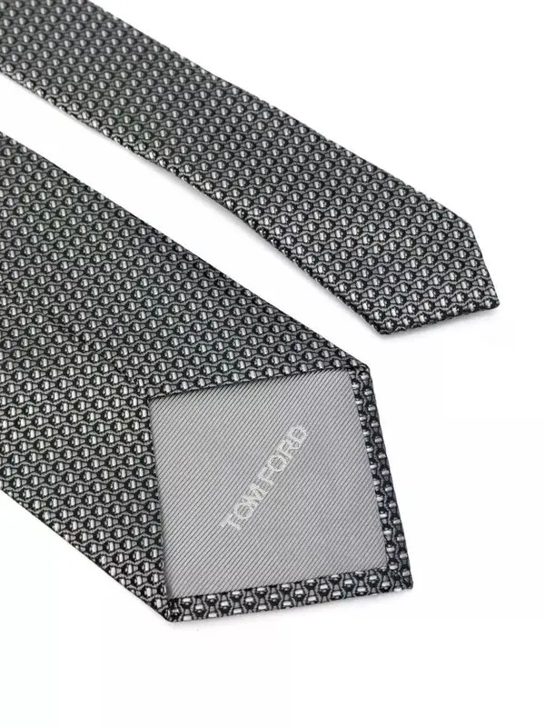TOM FORD Patterned Jacquard Tie - Grey