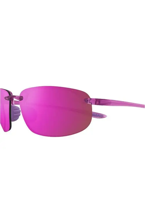 Maui Jim Ho'okipa 64mm Rectangular Sunglasses - Shiny Cyclamen Pink
