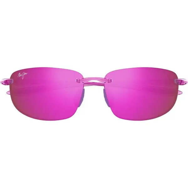 Maui Jim Ho'okipa 64mm Rectangular Sunglasses - Shiny Cyclamen Pink