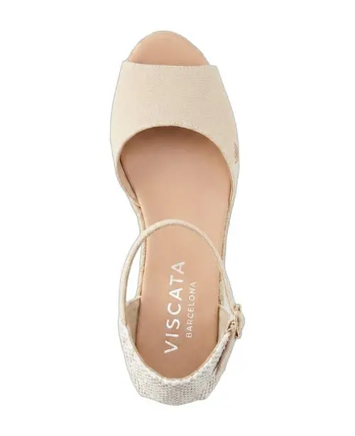 VISCATA Reus Canvas Espadrille Wedges - Beige