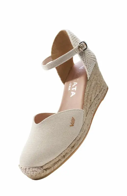 VISCATA Reus Canvas Espadrille Wedges - Beige