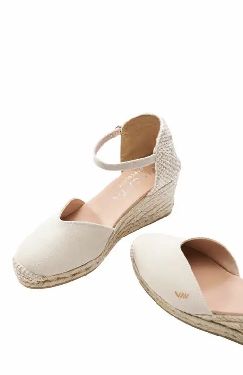 VISCATA Reus Canvas Espadrille Wedges - Beige